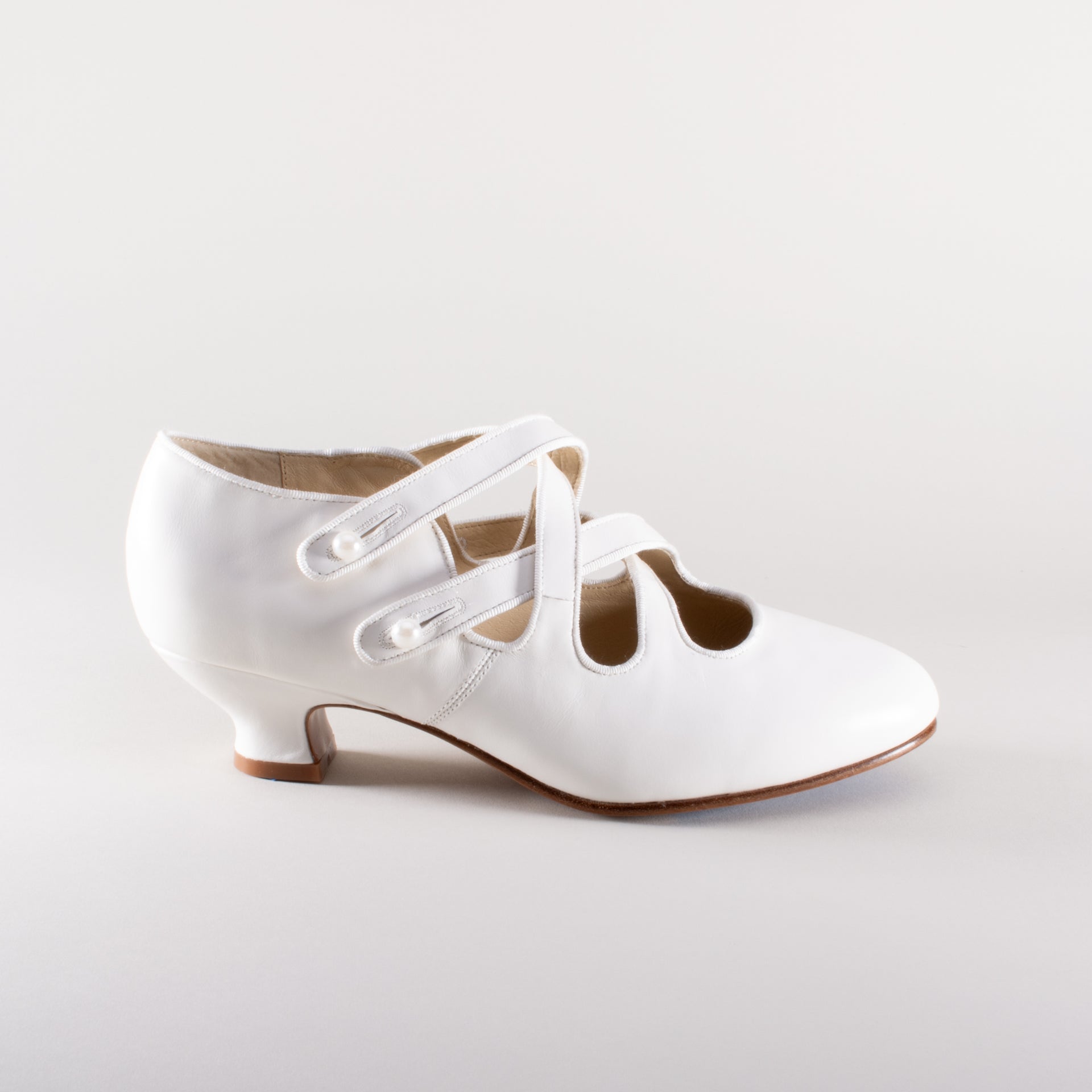 Astoria Edwardian Leather Shoes (Soft Ivory) – American Duchess