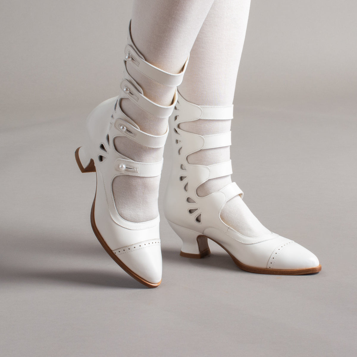 Colette Edwardian Button Boots (Soft Ivory) – American Duchess