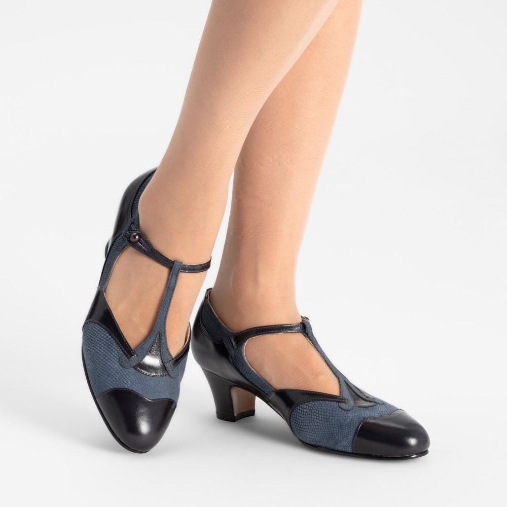 Doris 1920s Pumps (Navy/Black) – American Duchess