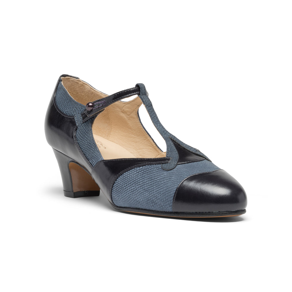 Doris 1920s Pumps (Navy/Black) – American Duchess