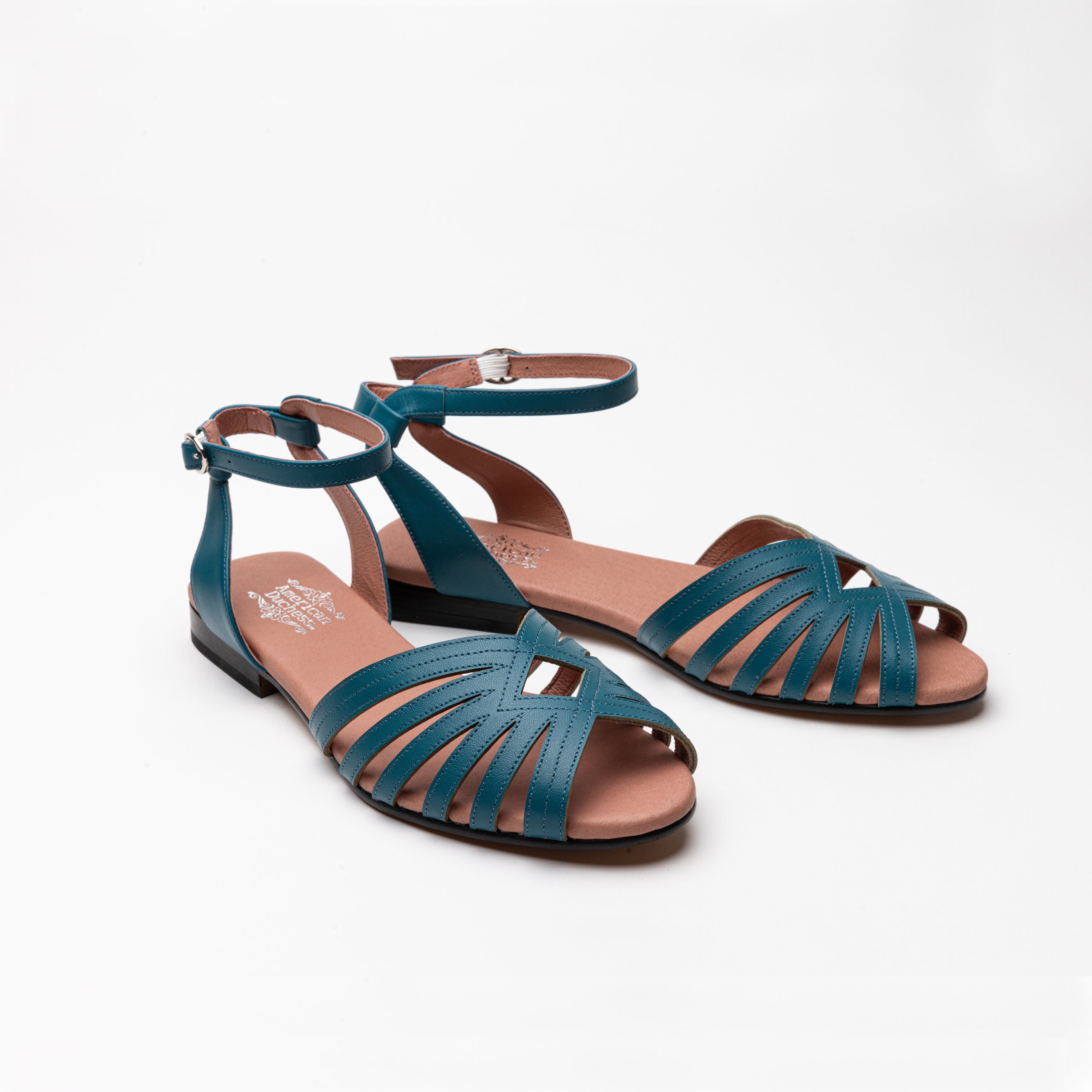 Marta Vintage Sandals (Harbor Blue) – American Duchess