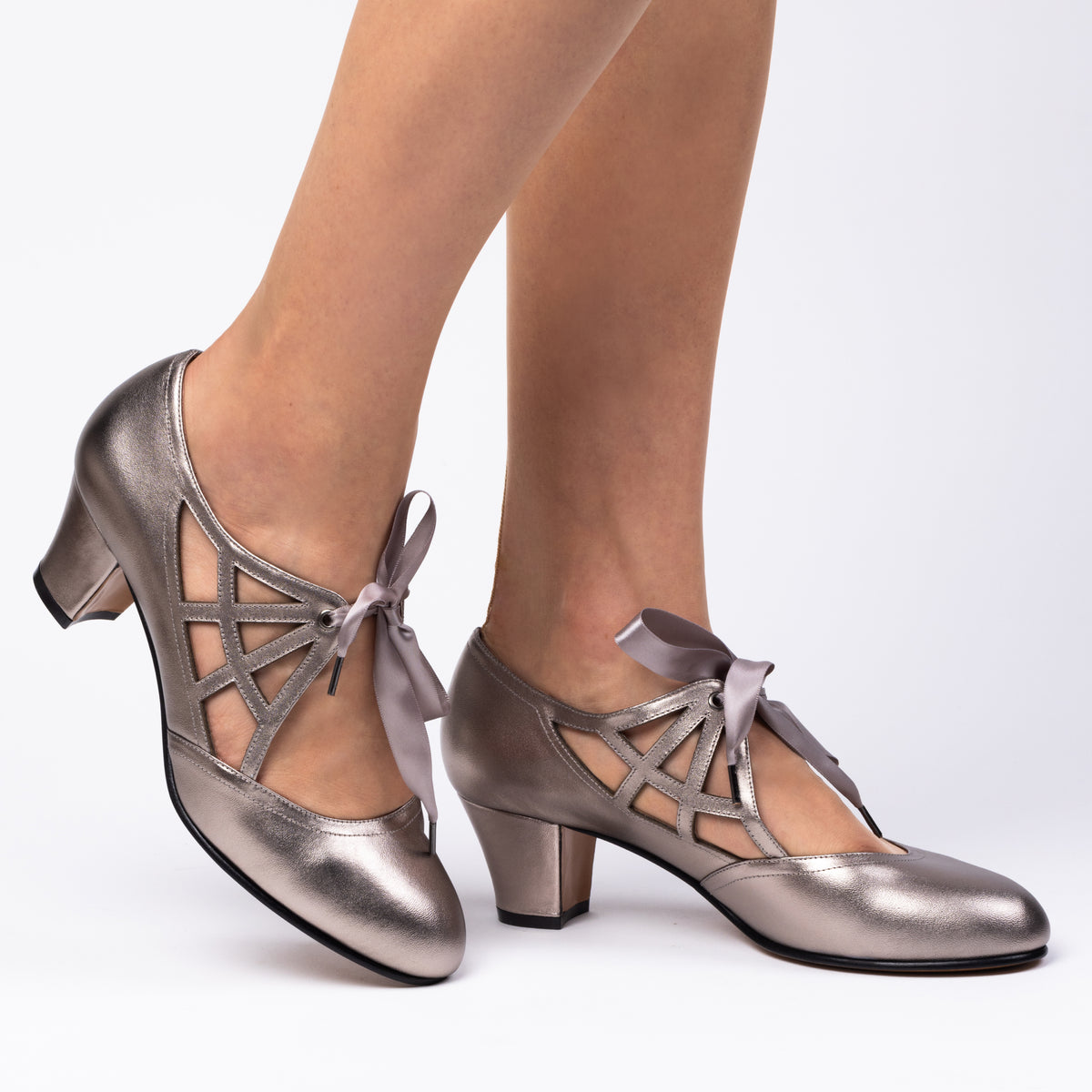 Parker Spiderweb Pumps (Pewter) – American Duchess