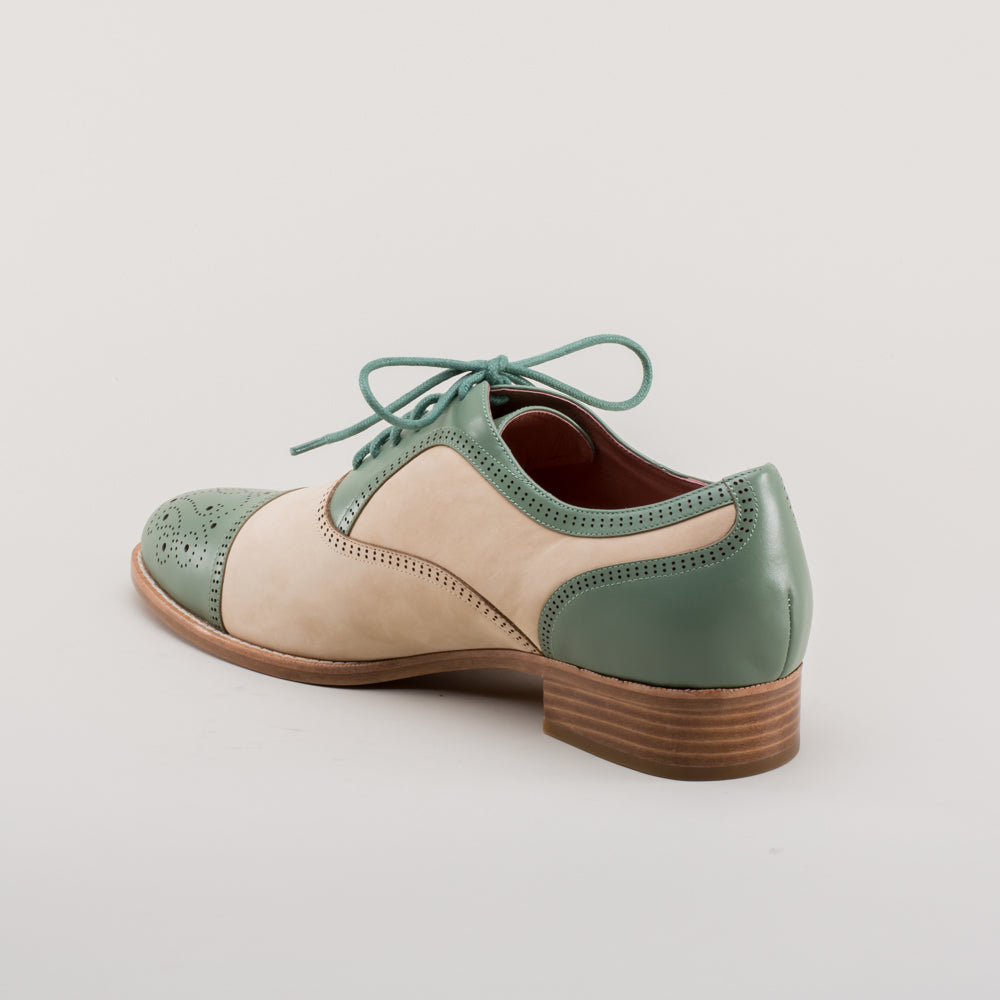 Dandy Men's Vintage Cap Toe Oxfords (Sage/Buff) – American Duchess
