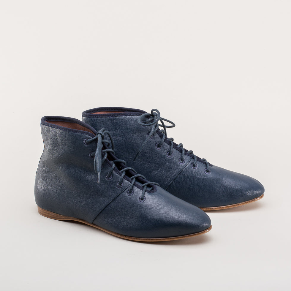 Emma Regency Leather Boots (Navy) – American Duchess
