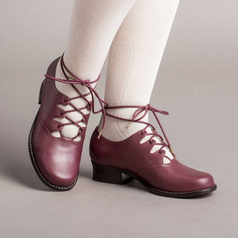Ghillie Vintage Lace-Up Shoes (Merlot) – American Duchess