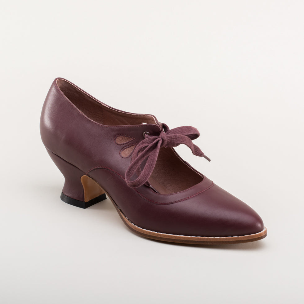 Gibson Edwardian Leather Shoes (Merlot) – American Duchess