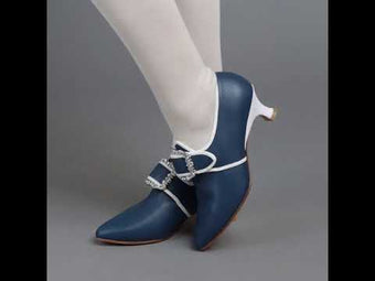Dunmore 18th Century Shoes (Blue/White) – American Duchess
