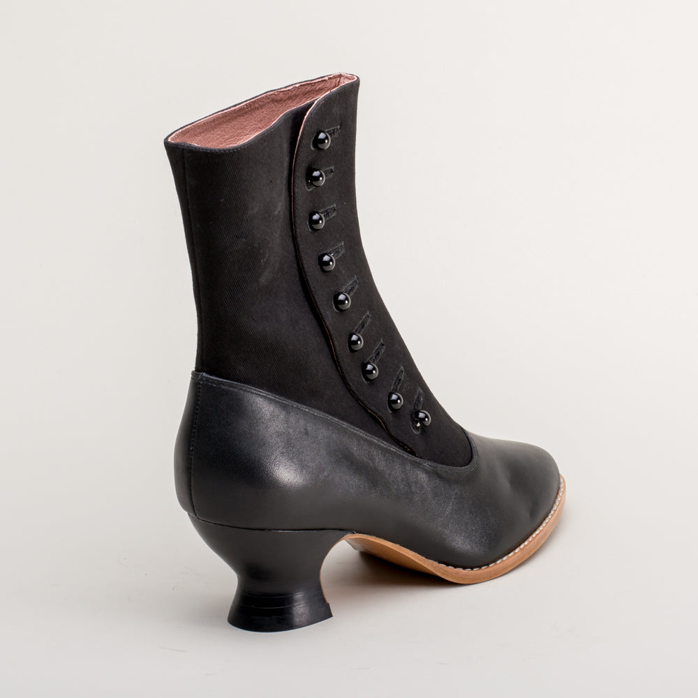 Manhattan Women's Victorian Cloth-Top Button Boots (Black) – American ...