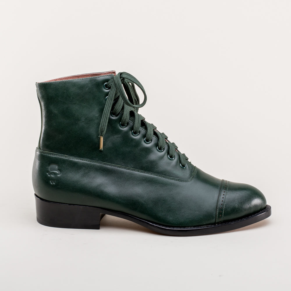 Rainey Women's Vintage Lace-Up Boots (Green) – American Duchess