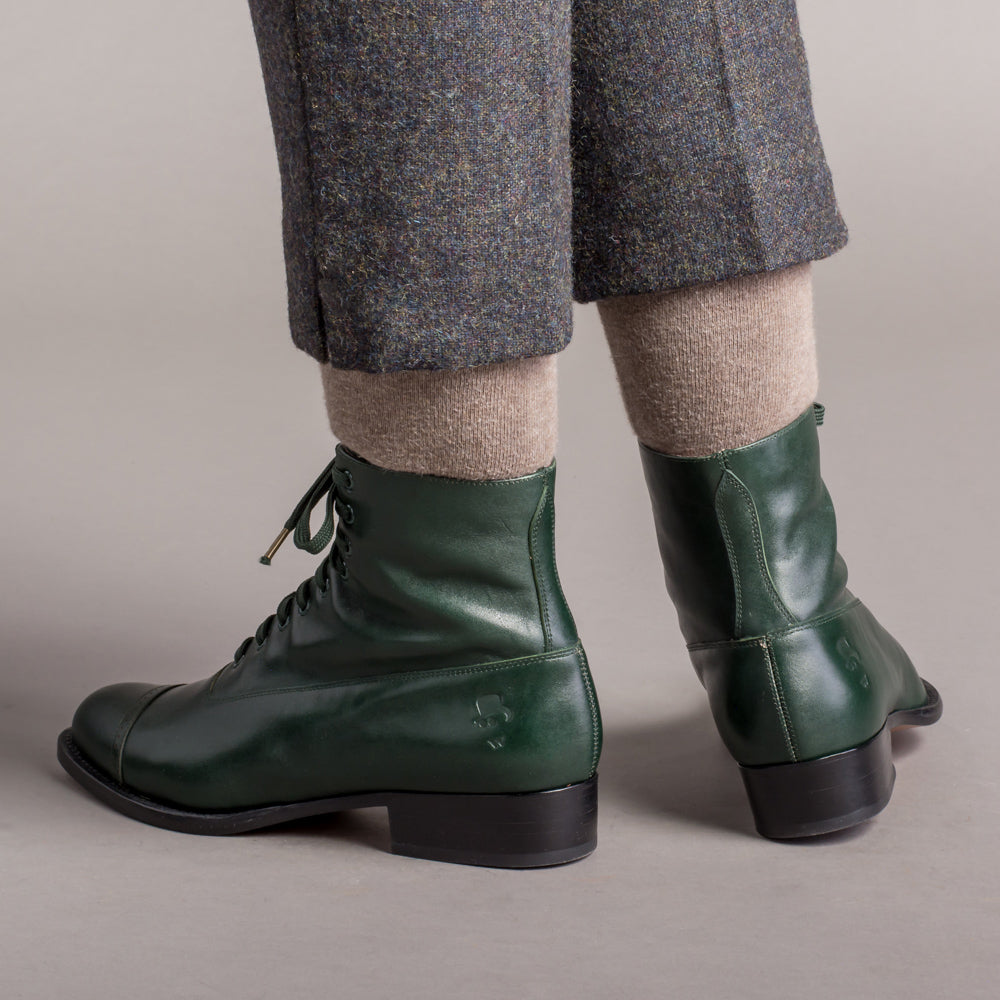 Rainey Women's Vintage Lace-Up Boots (Green) – American Duchess