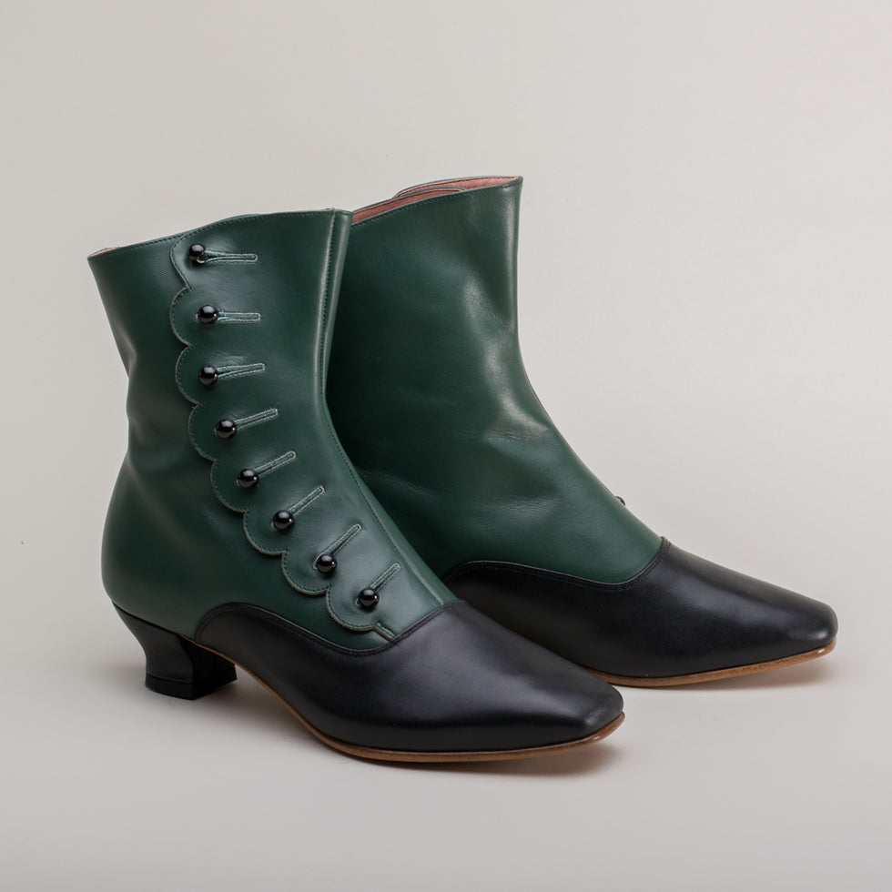 Renoir Victorian Button Boots (Green/Black) – American Duchess