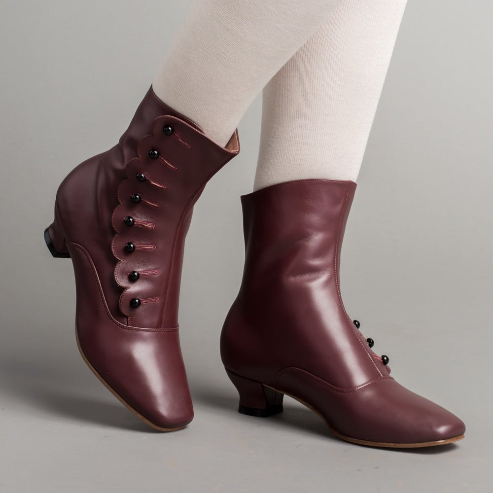 Renoir Women's Victorian Button Boots (Merlot) – American Duchess
