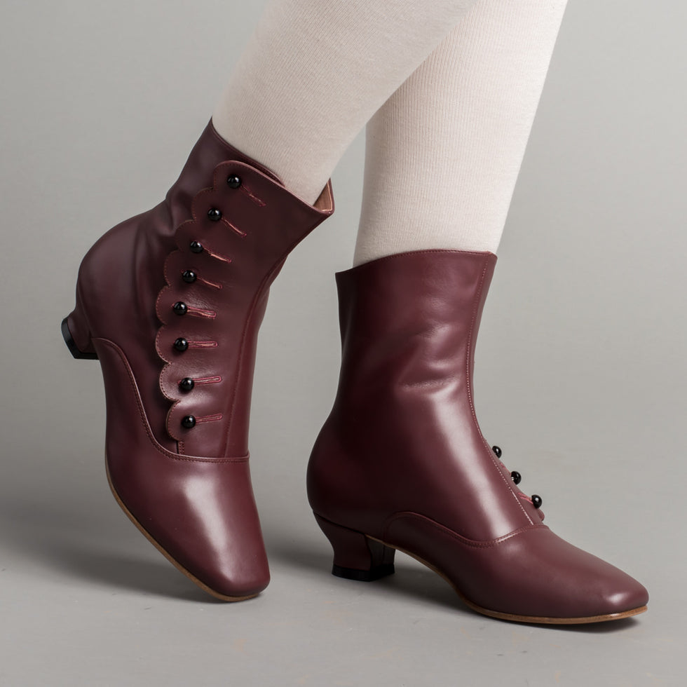 Renoir Victorian Button Boots (Merlot) – American Duchess