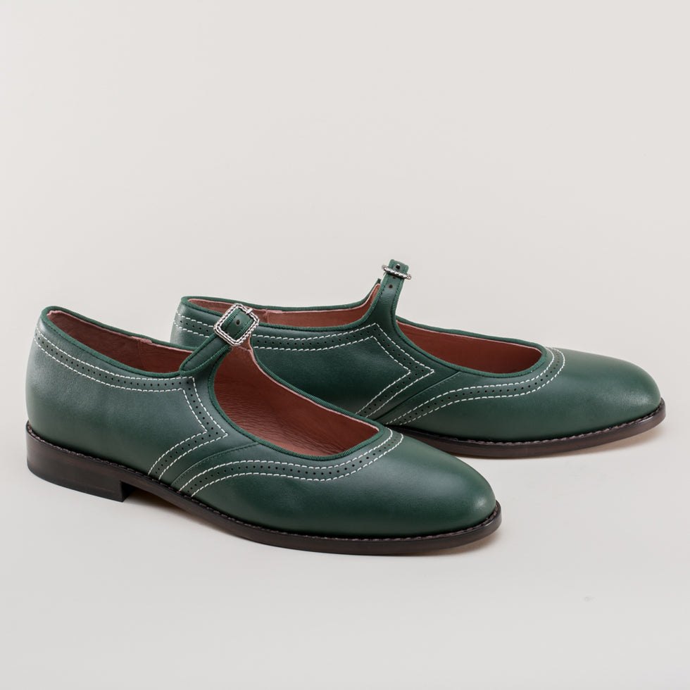 Wednesday Vintage Mary Jane Shoes (Green) – American Duchess