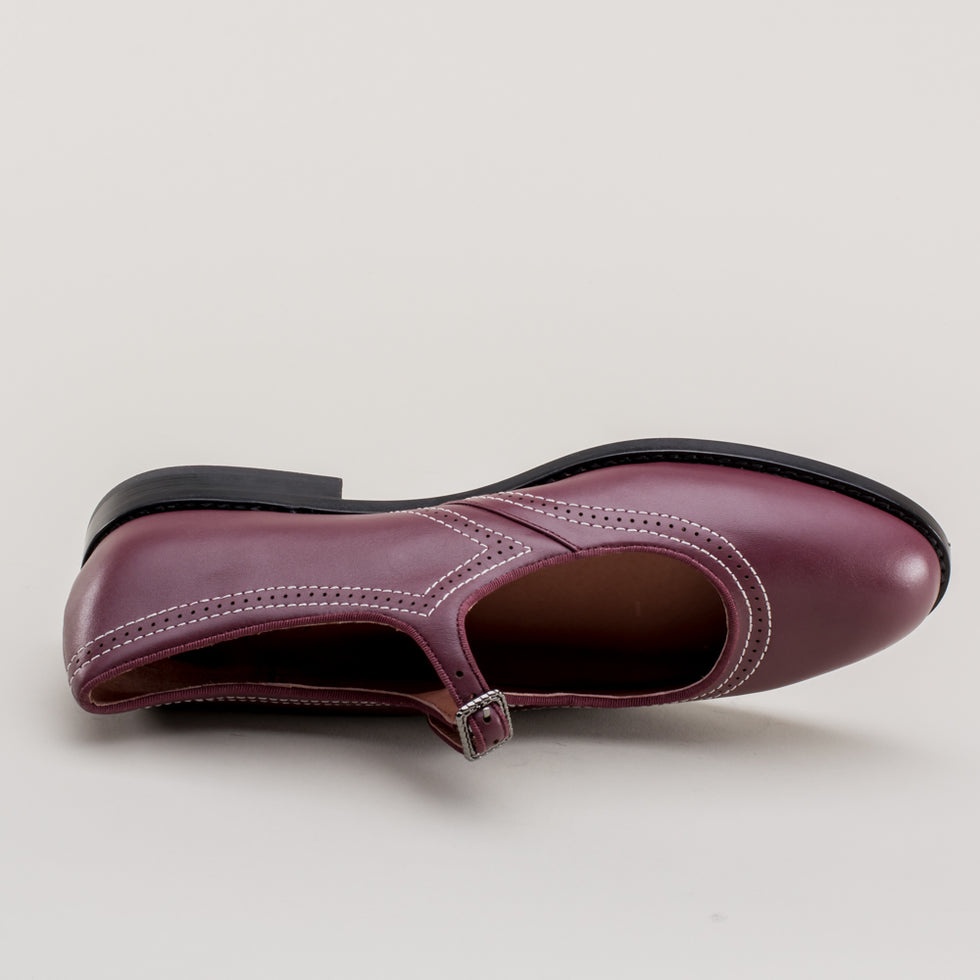 Wednesday Vintage Mary Jane Shoes (Merlot) – American Duchess