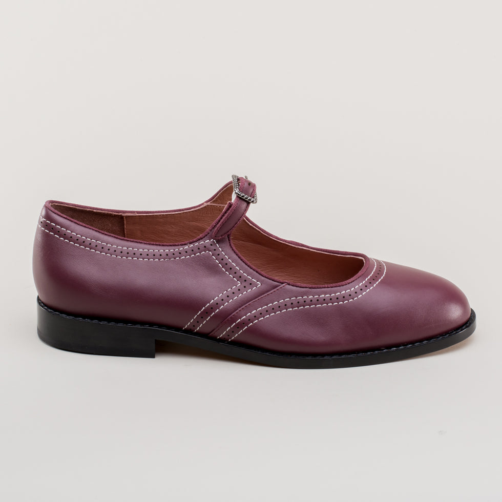 Wednesday Vintage Mary Jane Shoes (Merlot) – American Duchess