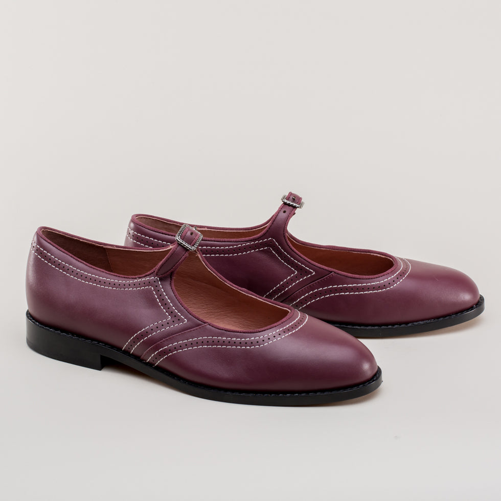 Wednesday Vintage Mary Jane Shoes (Merlot) – American Duchess