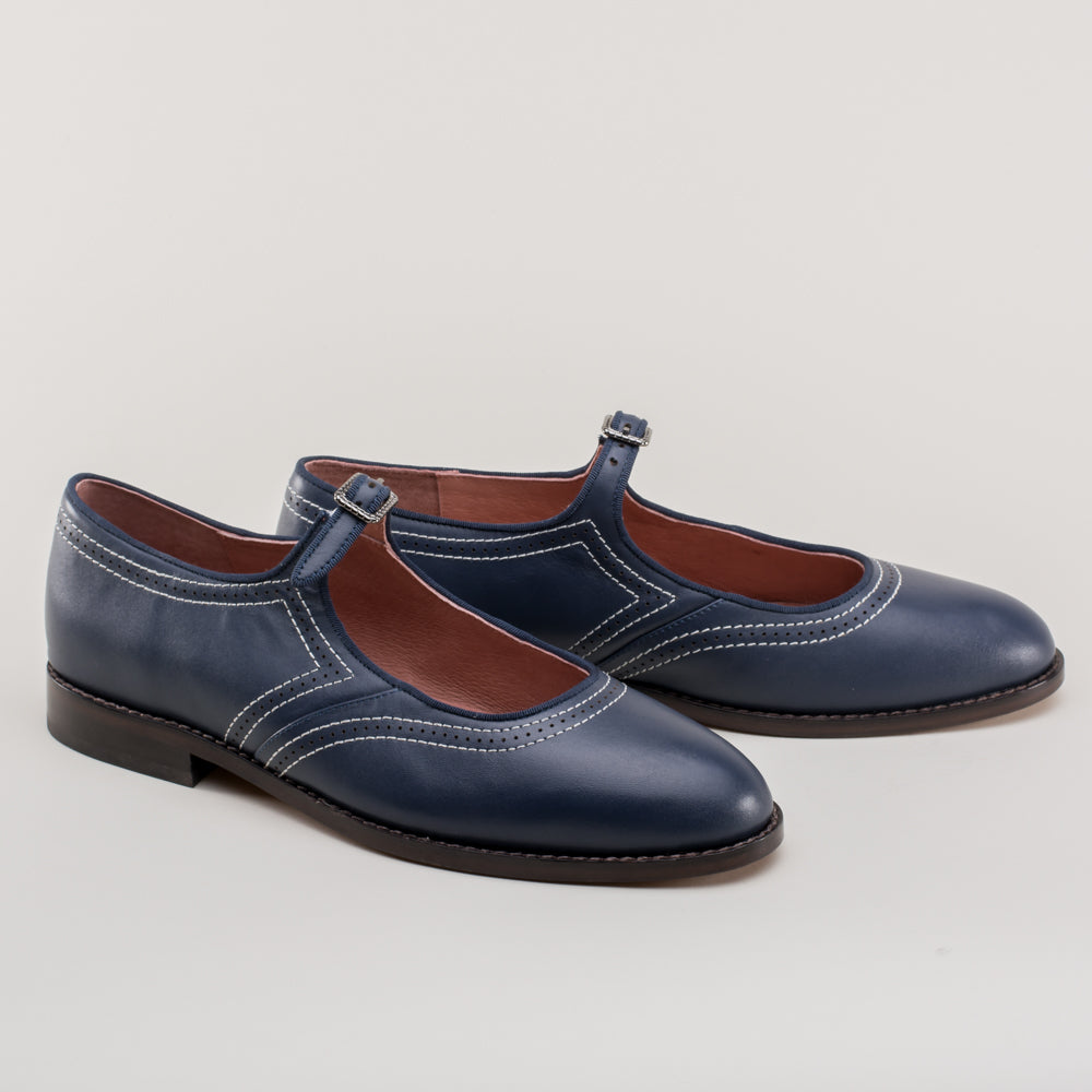 Wednesday Women's Vintage Mary Jane Shoes (Navy) – American Duchess